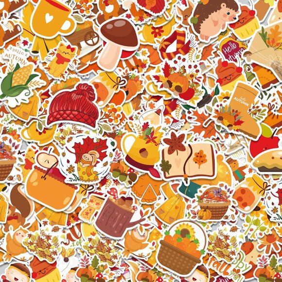 Games | Fall Stickers 10 Pcs Thanksgiving Stickers Autumn Pumpkin Maple ...